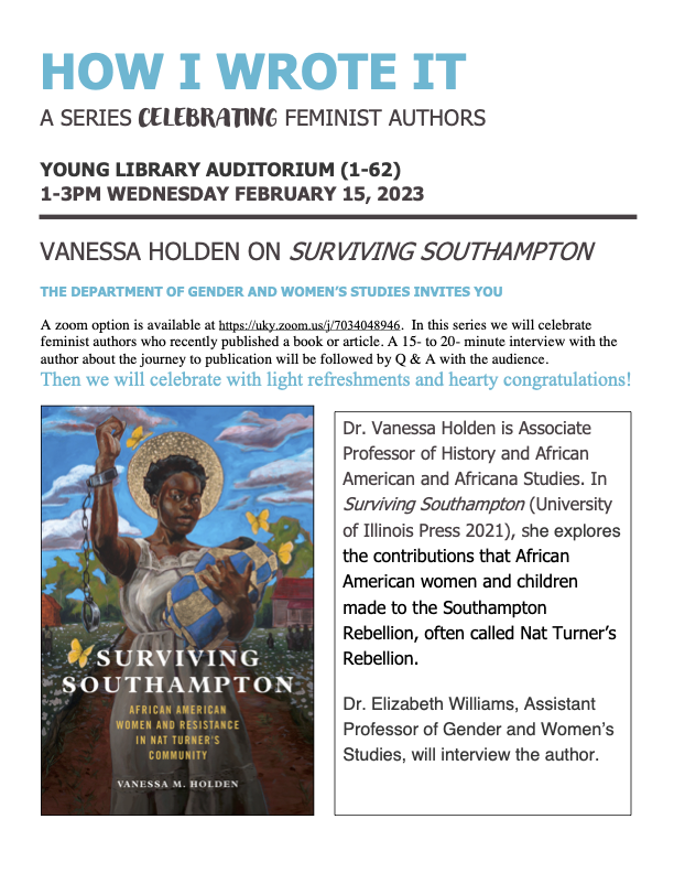 How I Wrote It: Vanessa Holden on Surviving Southampton | University of Kentucky College of Arts ...